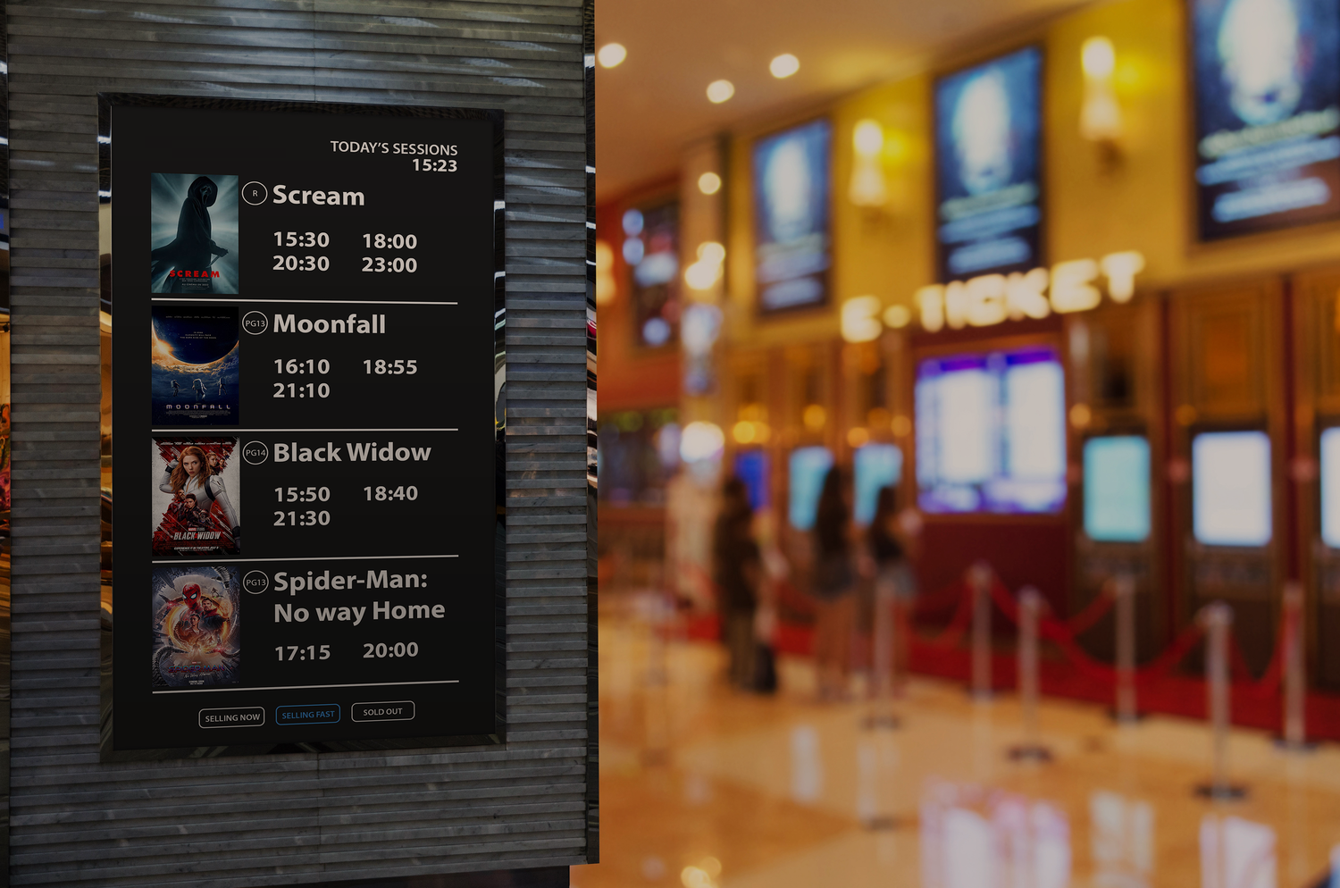 Digital signage screens for movie advertising in cinemas in 2024 - Advision